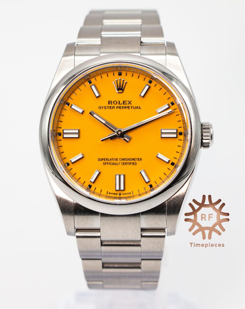 Rolex Oyster Perpetual 126000 Yellow dial (2021) - RF Timepieces